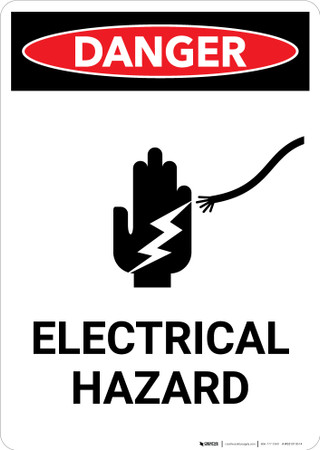 Electrical Hazard with Icon - Portrait Wall Sign | Creative Safety Supply
