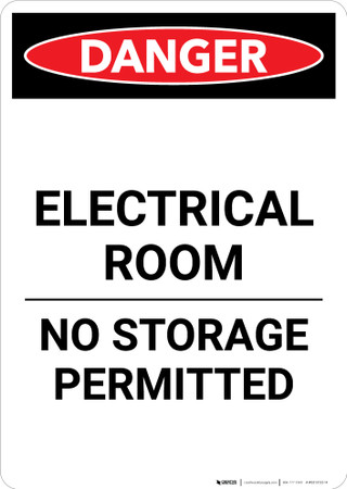 Electrical Room No Storage - Portrait Wall Sign