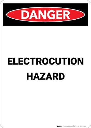 Electrocution Hazard - Portrait Wall Sign