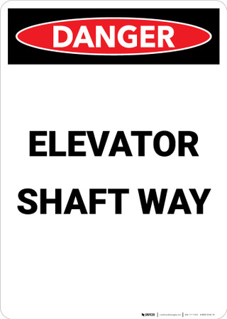 Elevator Shaft Way - Portrait Wall Sign