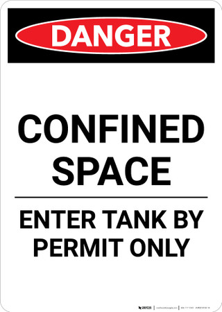 Enter Tank By Permit Only - Portrait Wall Sign