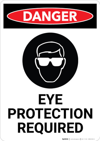 Eye Protection Required with Icon - Portrait Wall Sign | Creative ...