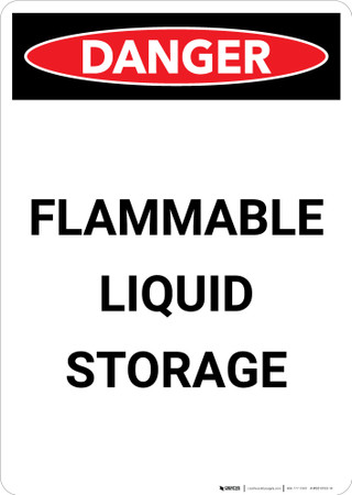 Flammable Liquid Storage - Portrait Wall Sign
