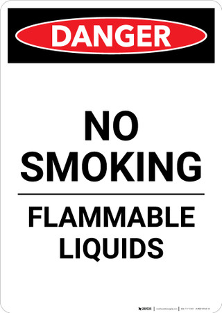 Flammable Liquids No Smoking - Portrait Wall Sign | Creative Safety Supply