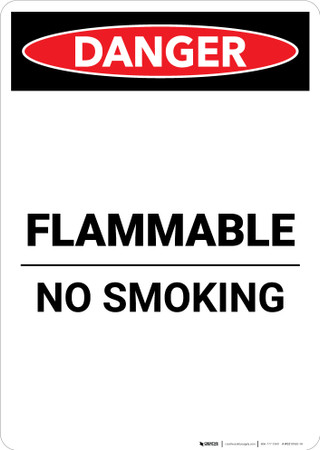 Flammable No Smoking - Portrait Wall Sign