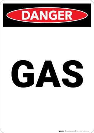 Gas Warning - Portrait Wall Sign
