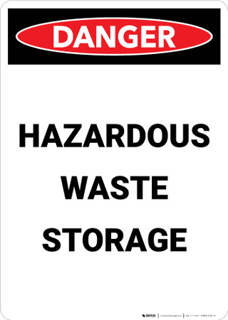 Hazardous Waste Storage - Portrait Wall Sign