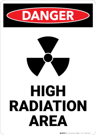 High Radiation Area with Icon - Portrait Wall Sign