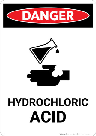 Hydrochloric Acid with Icon - Portrait Wall Sign | Creative Safety Supply