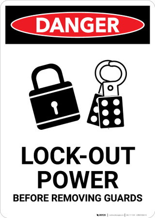 Lock Out for Safety - Portrait Wall Sign
