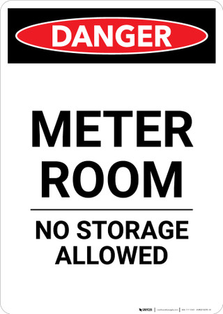 Meter Room No Storage Allowed - Portrait Wall Sign
