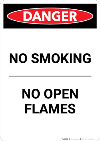 No Smoking No Open Flames - Portrait Wall Sign | Creative Safety Supply
