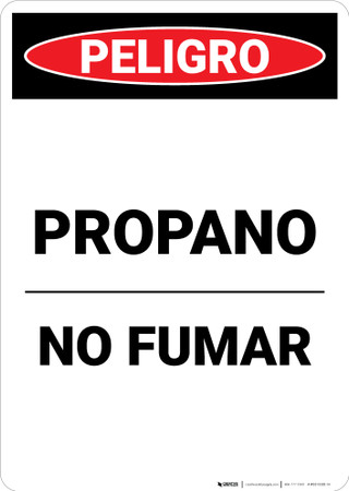 Propane No Smoking Spanish - Portrait Wall Sign