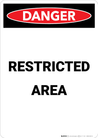 Restricted Area - Portrait Wall Sign | Creative Safety Supply