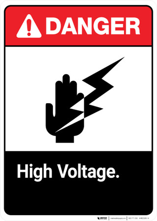 High Voltage ANSI - Portrait Wall Sign