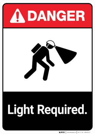 Light Required ANSI - Portrait Wall Sign | Creative Safety Supply