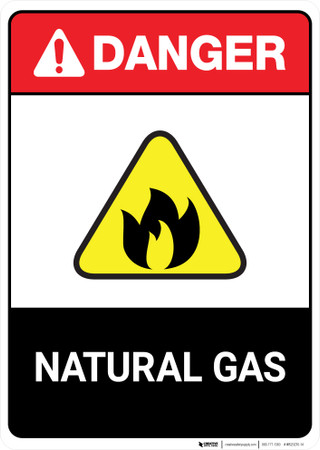 Natural Gas ANSI - Portrait Wall Sign