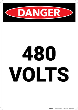 480 Volts - Portrait Wall Sign