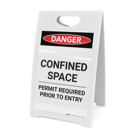 Confined Space Permit Required - A-Frame Sign