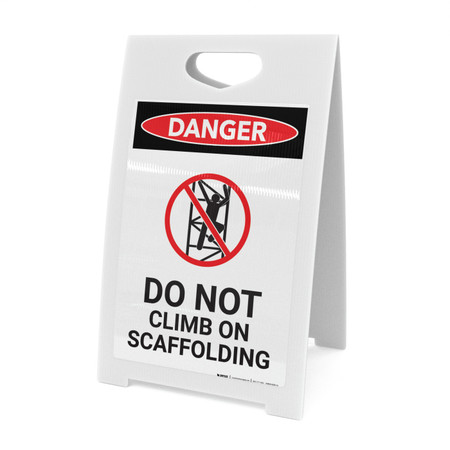 Do Not Climb On Scaffolding with Icon - A-Frame Sign