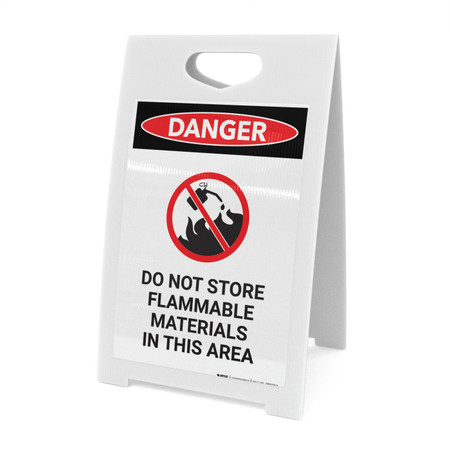 Do Not Store Flammable Materials with Icon - A-Frame Sign | Creative ...