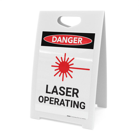 Laser Operating with Icon - A-Frame Sign