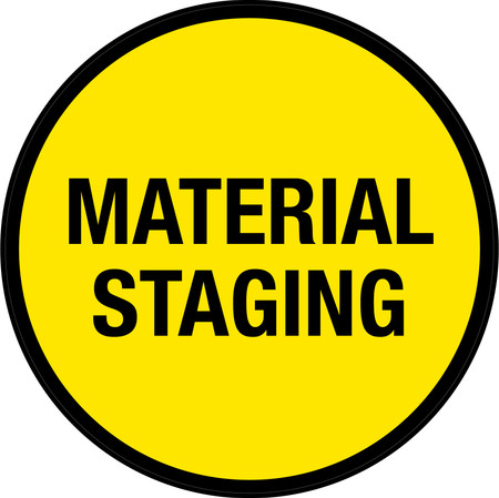 Material Staging (Yellow Circle) - Floor Sign