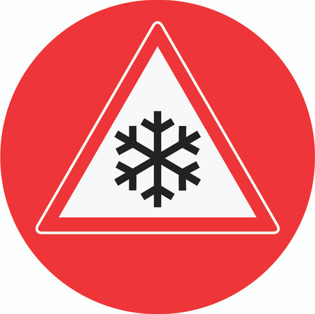 Ice Hazard (Red Circle) - Floor Sign | Creative Safety Supply