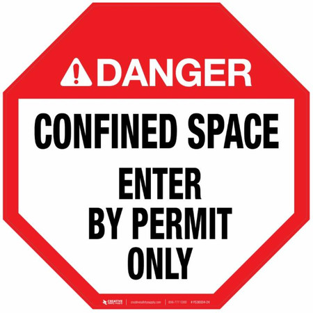 Danger: Confined Space - Enter by Permit Only - Floor Sign | Creative ...
