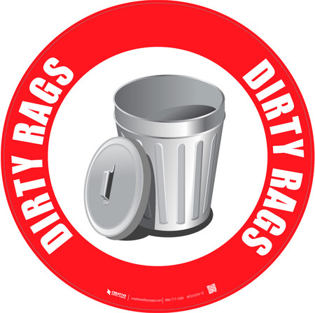 Dirty Rags (White/Red with Graphic) - Floor Sign