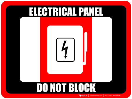 Electrical Panel - Do Not Block (Rectangle) - Floor Sign | Creative ...