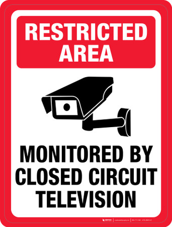 Restricted Area: Monitored by Closed Circuit Television - Floor Sign ...