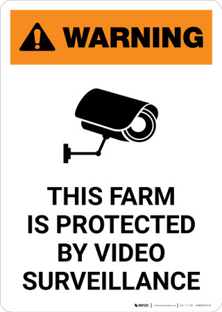 Warning: Farm Is Protected By Video Surveillance with Icon - Portrait ...