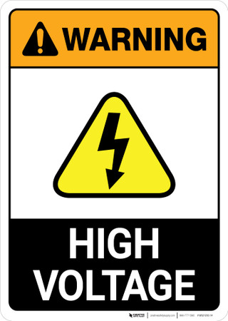 Warning: High Voltage ANSI - Portrait Wall Sign | Creative Safety Supply