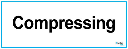 Wall Sign: (Mylan Logo) Compressing 8"x20" (Mounted on 3mm PVC)