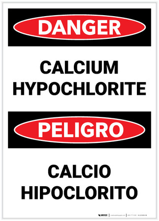 Danger: Calcium Hypochlorite Bilingual Spanish - Label | Creative ...