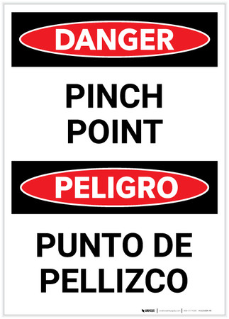 Danger: Pinch Point Bilingual Spanish - Label