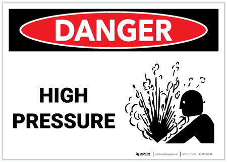 Danger: High Pressure - Label