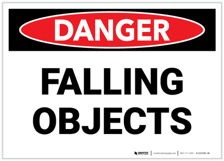 Danger: Falling Objects - Label