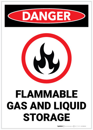 Danger: Flammable Gas and Liquid Storage - Label