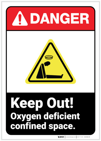 Danger: Keep Out Oxygen Deficient ANSI - Label