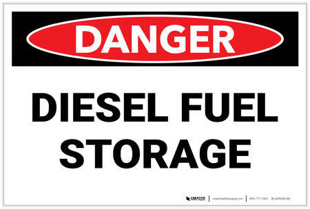 Danger: Diesel Fuel Storage - Labels