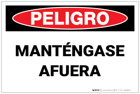 Danger: Keep Out - Spanish - Label