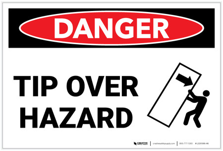 Danger: Tip Over Hazard - Label