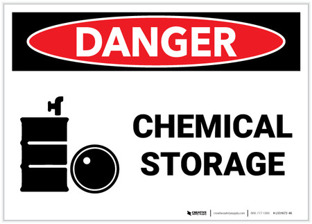 Danger: Chemical Storage with Graphic - Label | Creative Safety Supply