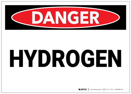 Danger: Hydrogen - Label | Creative Safety Supply