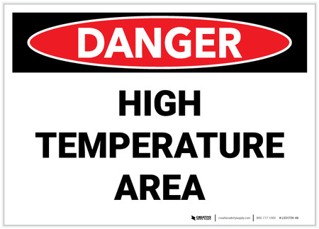 Danger: High Temperature Area - Label