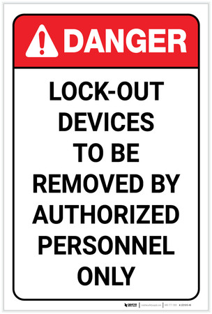 Danger: Lock Out Devices - Label