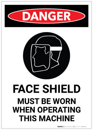 Danger: Face Shield Must be Worn with Icon Portrait - Label