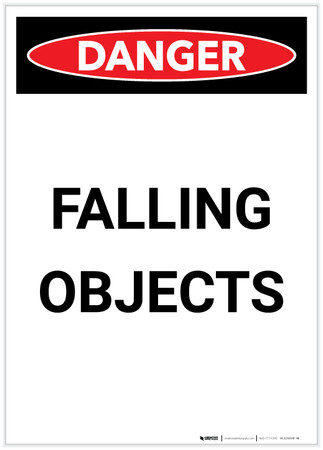 Danger: Falling Objects Portrait - Label